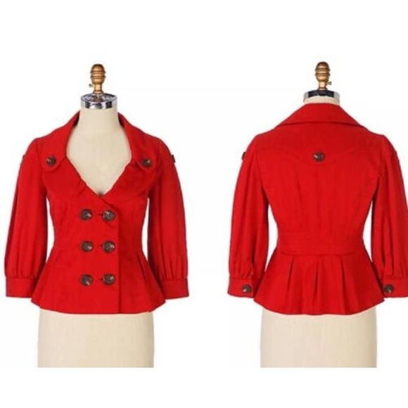 Anthropologie | Jackets & Coats | Floreat For Anthropologie Cerise ...